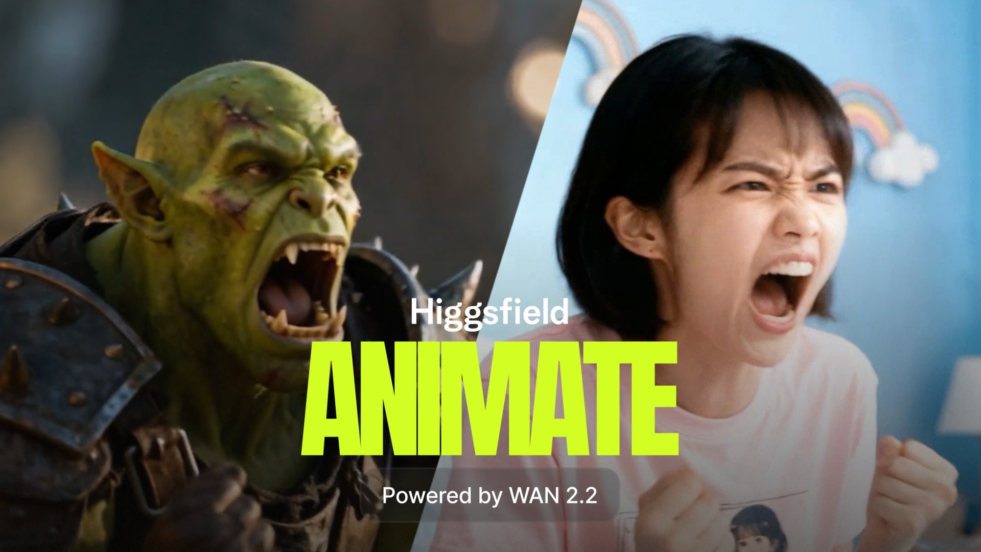 Higgsfield Animate · Powered by Wan 2.2
